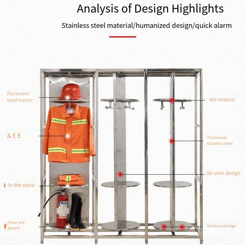 Stainless Steel Fire-fighting Clothes Rack 4 Person Clothes; ECVV UK ...